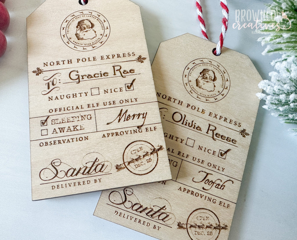 Official North Pole Santa Gift Tag Lasercut Files, Santa Gift Tag Engr ...