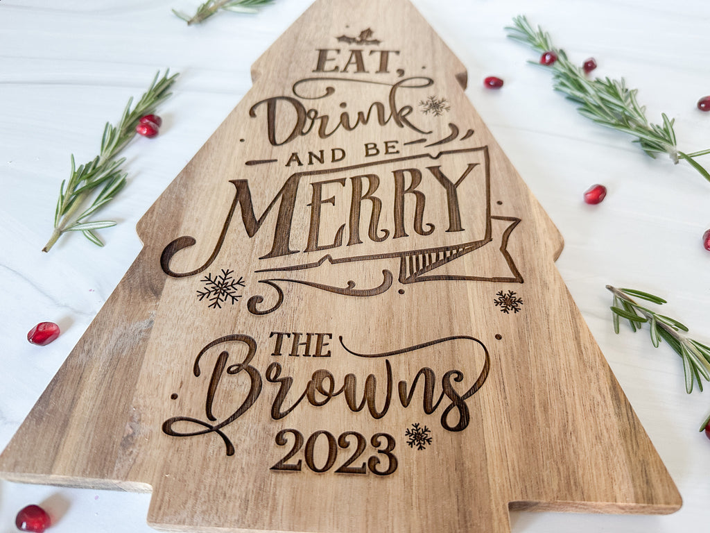 Custom Engraved Christmas Tree Cutting Board – BrownCowCreatives